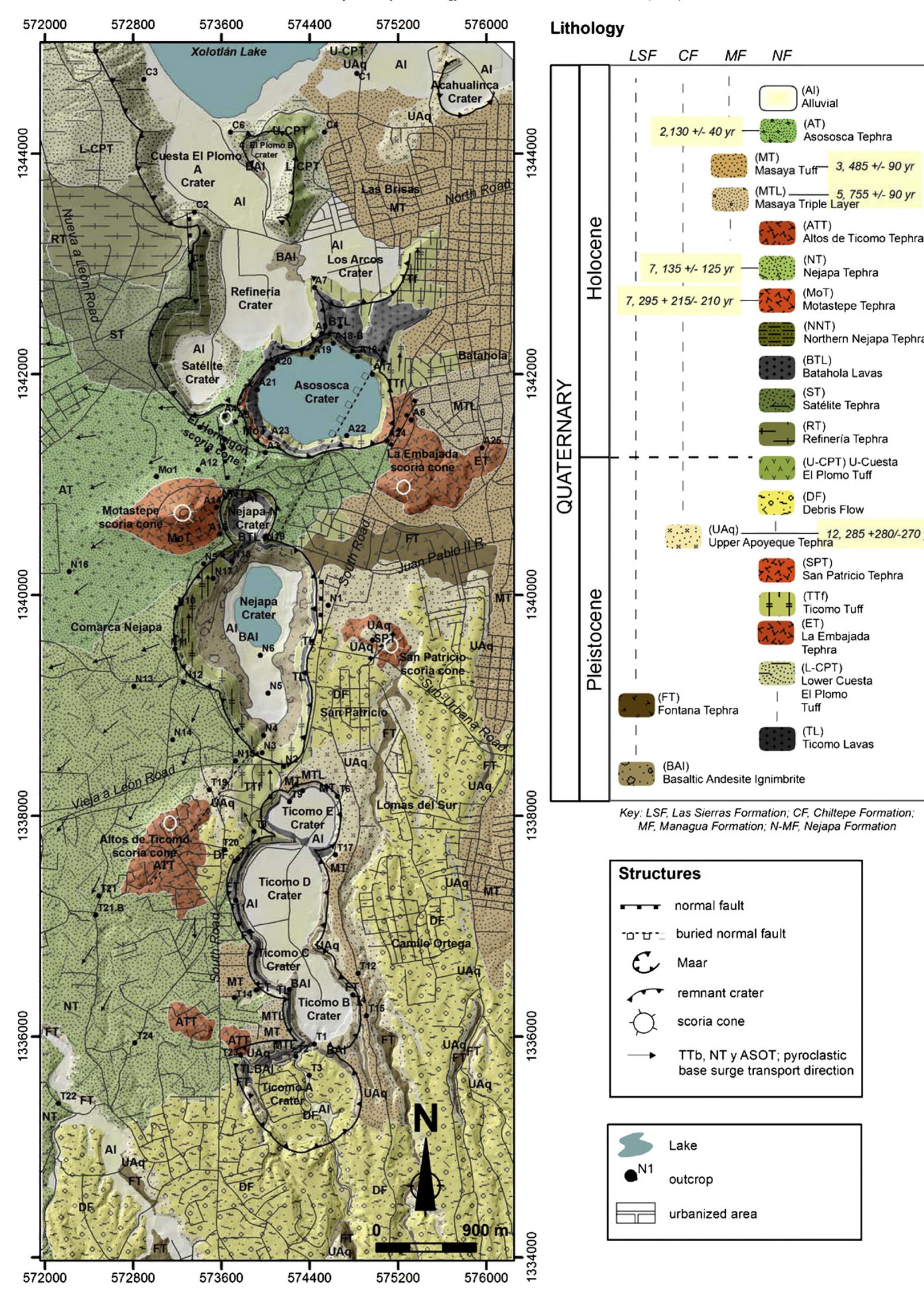 Figure 3 - Stratigraphy, geomorphology, geochemistry and