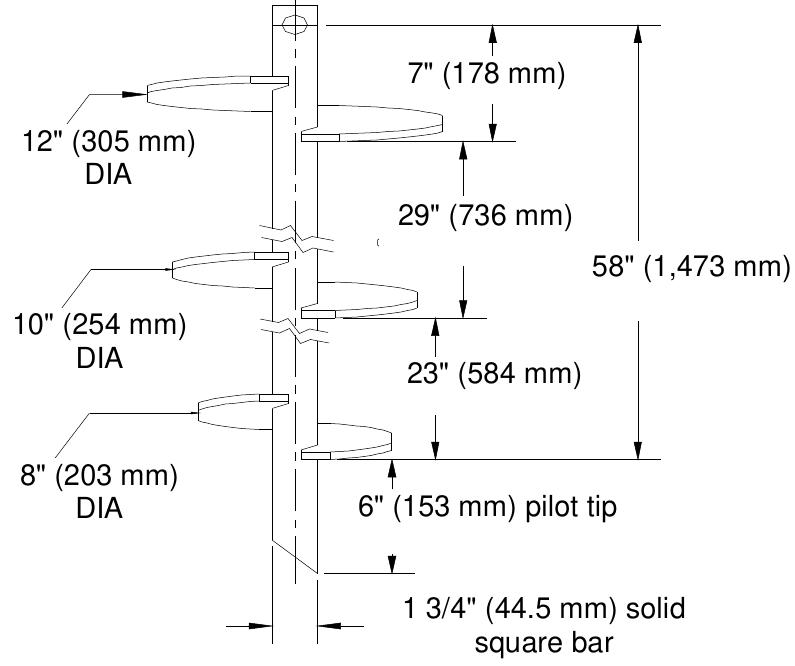 Schematic of a helical pile (after technica chance design