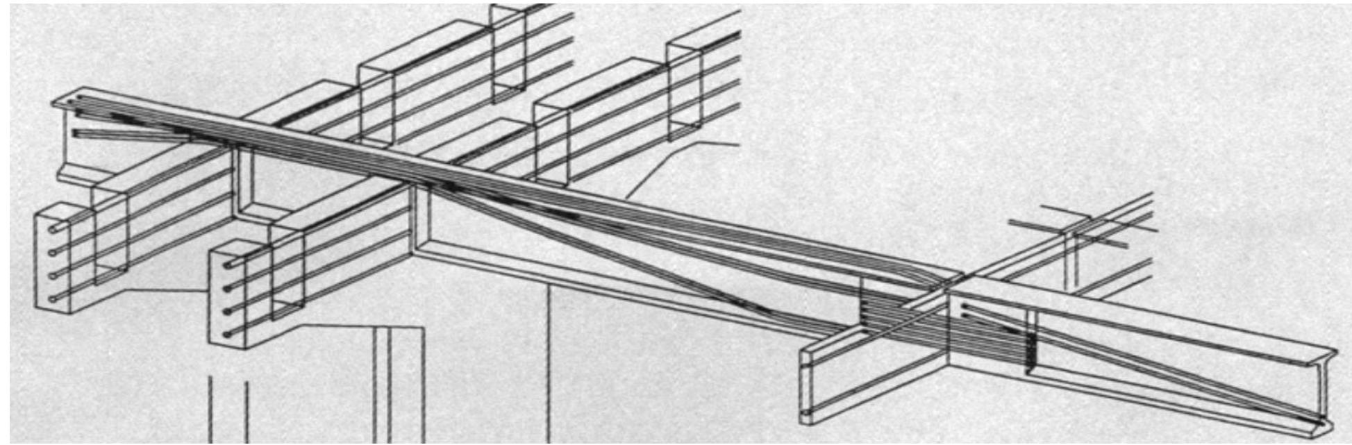 5. layout of post-tensioning tendons for girders, pier cap,