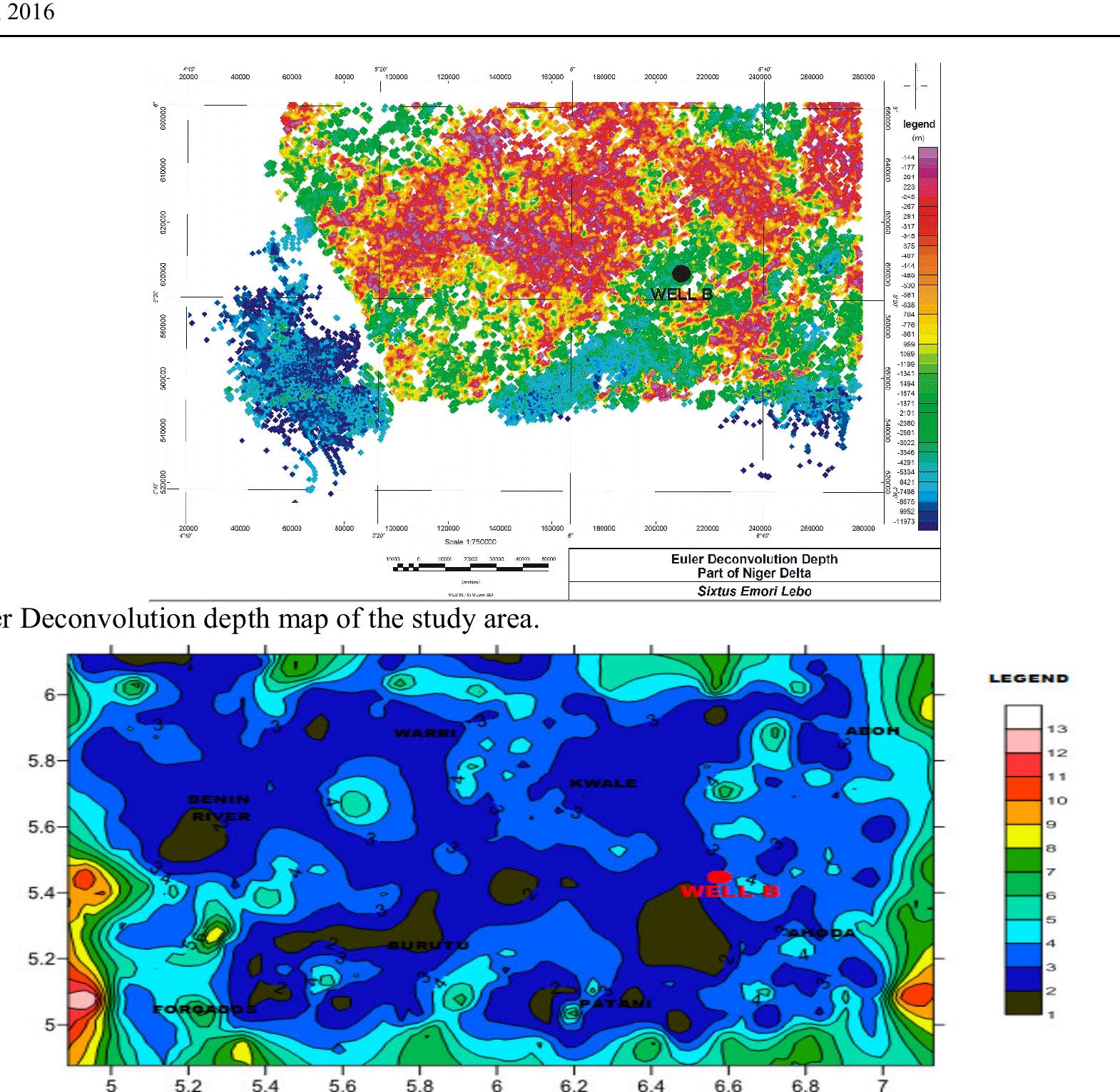 Horizontal gradient magnitude depth map of the study area