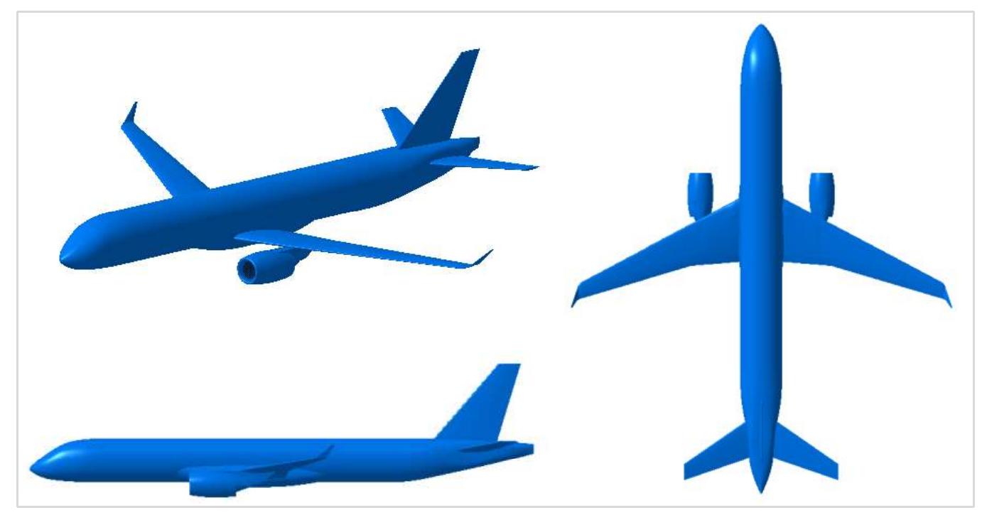 Notional geometry of the reference aircraft. a conventional