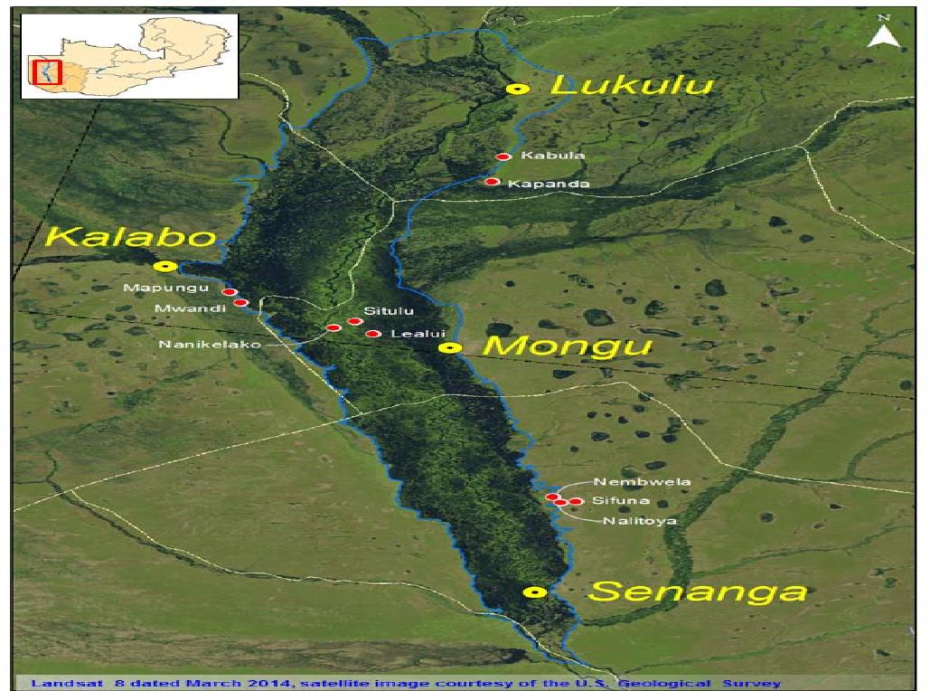 1: map of barotse floodplain the study used a survey