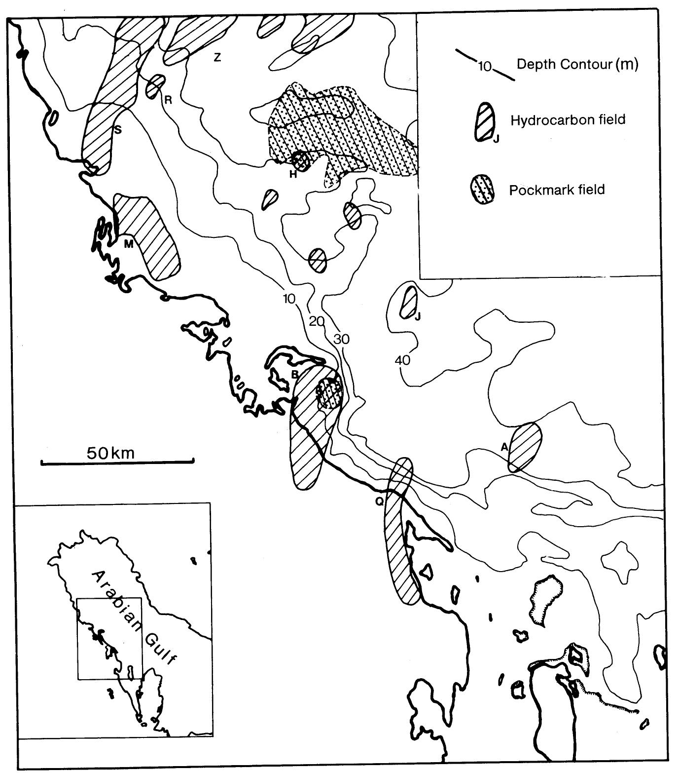 28 map of parts of the arabian gulf where pockmarks occur