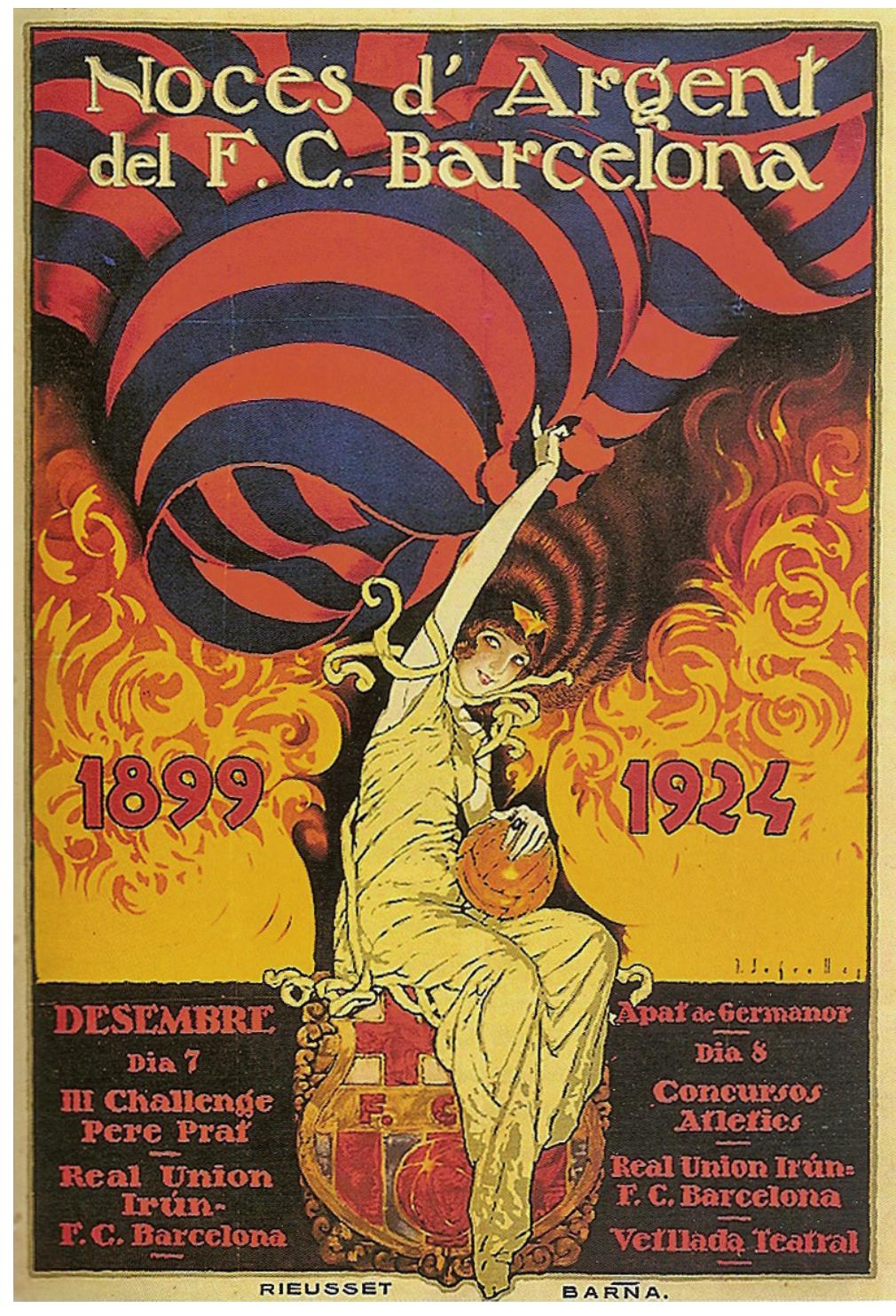 Poster commemorating the 25th anniversary of futbol club