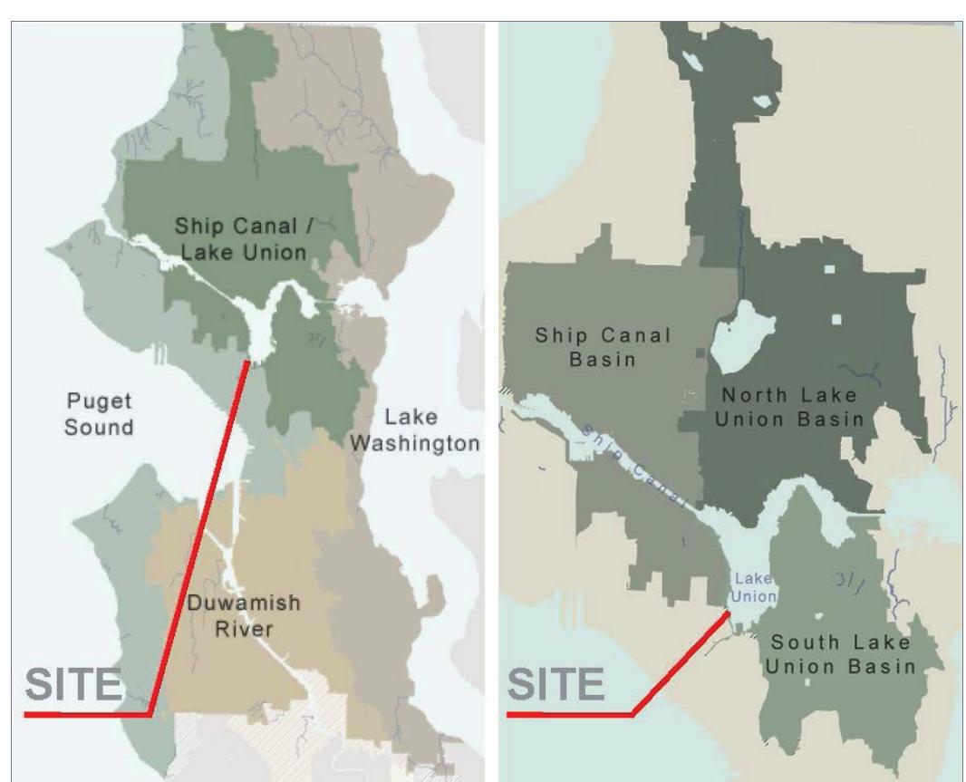 6 site located on seattle urban water basins map edited maps