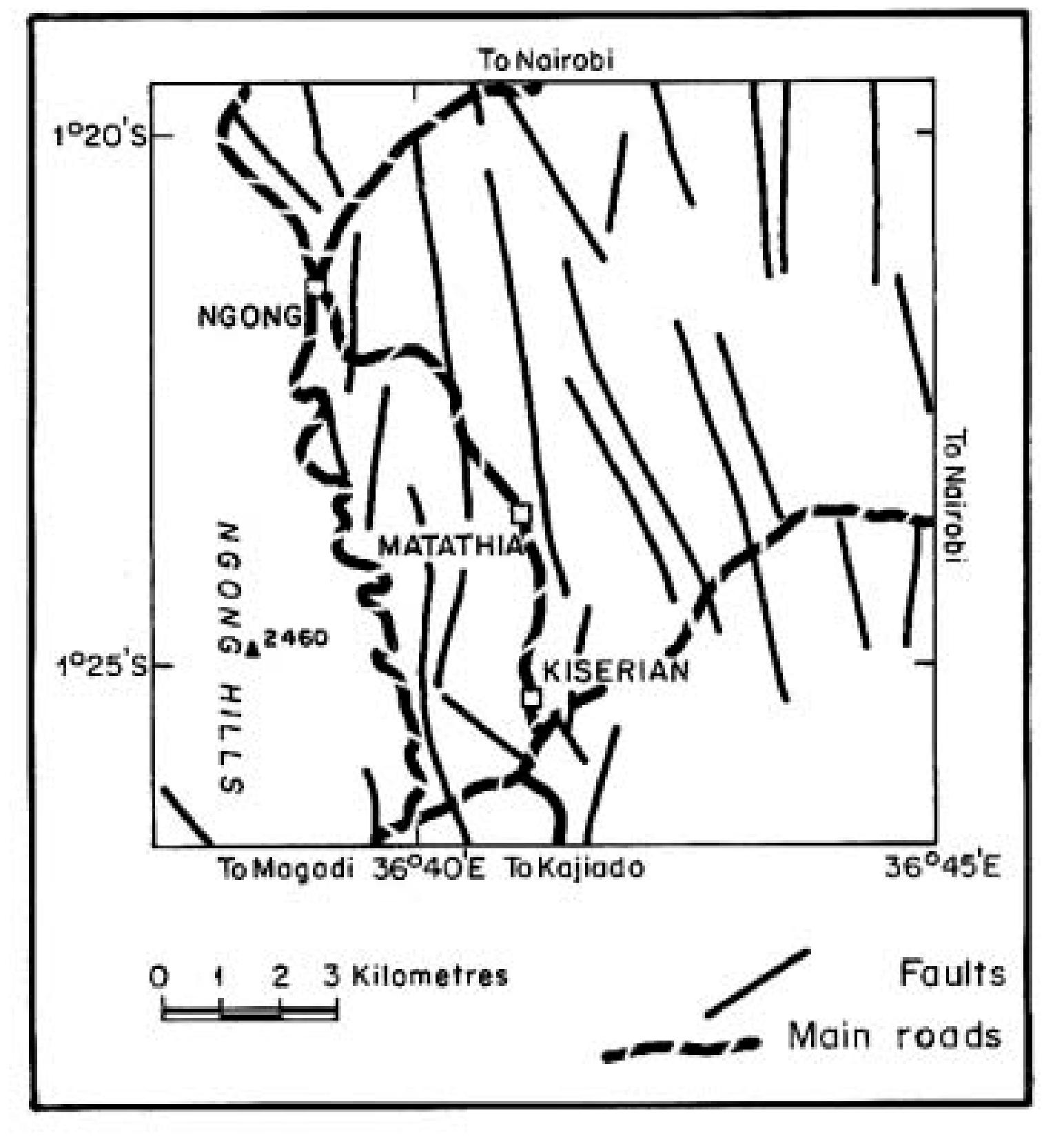 Structural map of ngong area