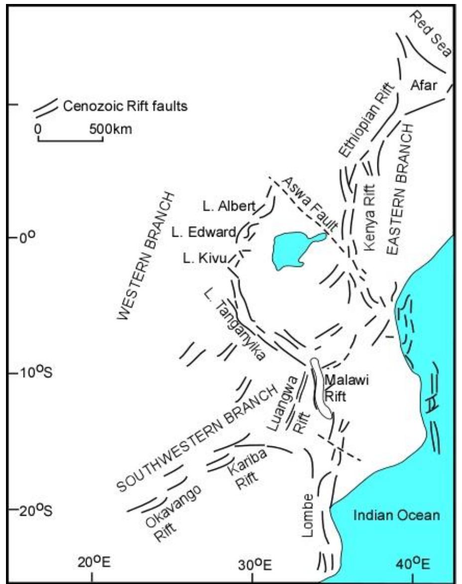 Structural map of the east african rift system