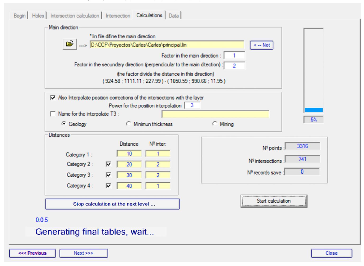 & calculation of intersections & layers - (zone m8) (zona m)