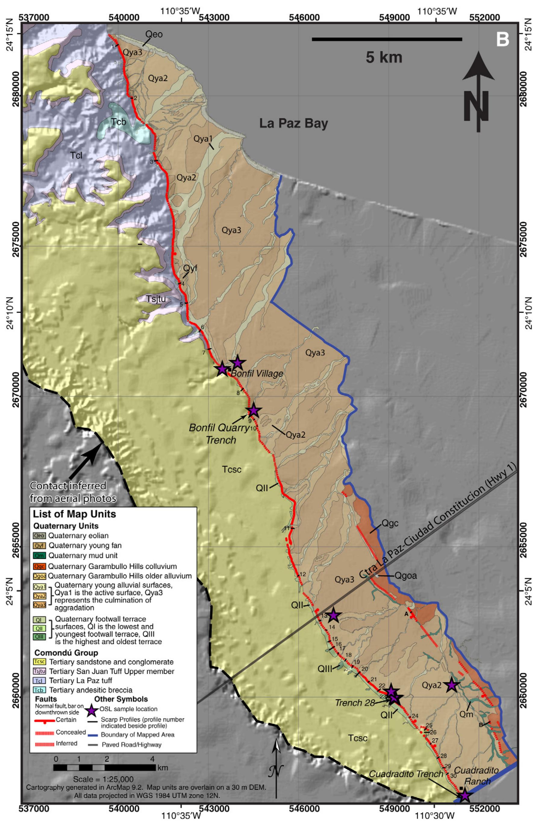 (continued). (b) geologic map of the onshore carrizal fault
