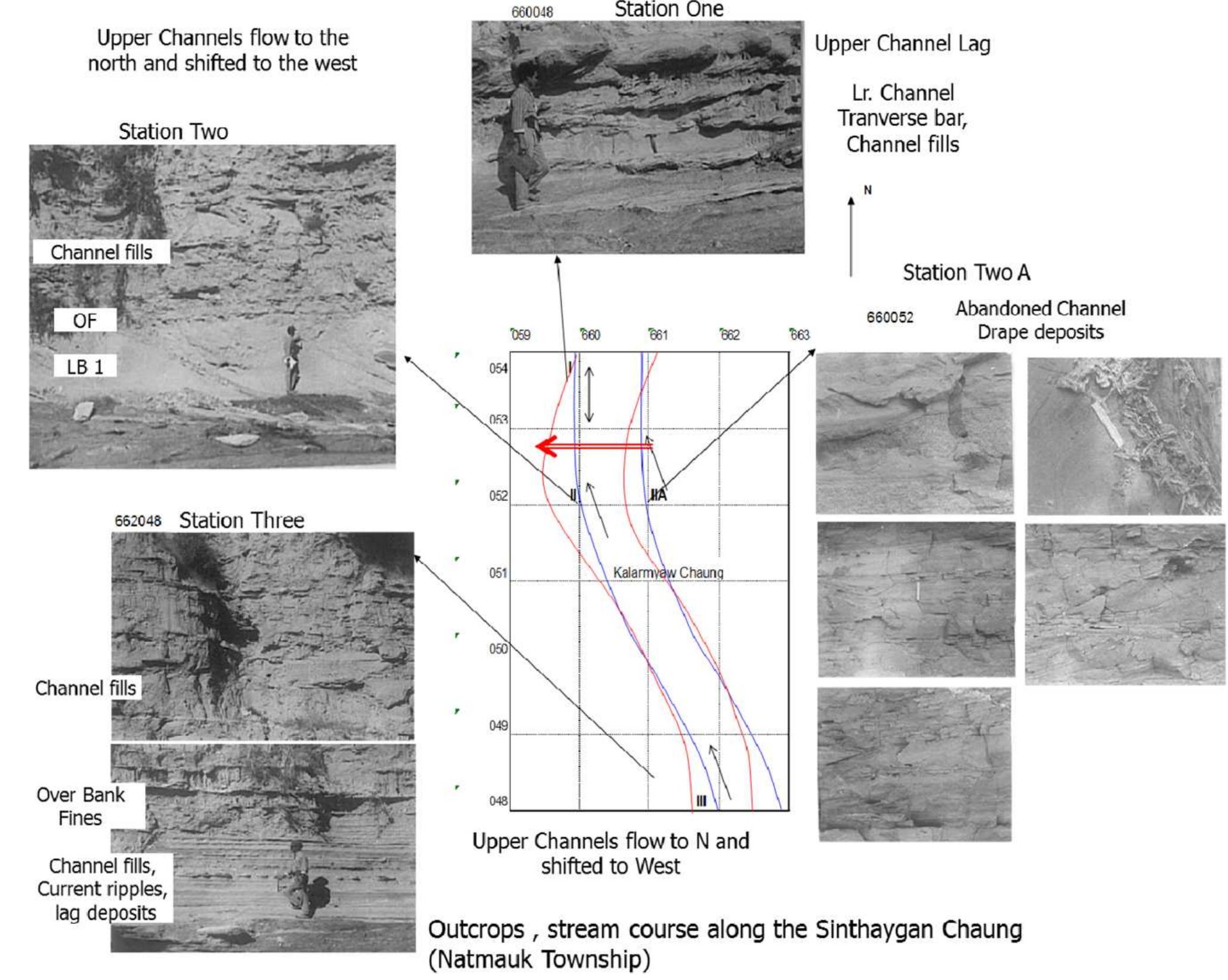 11. the mosaic layout of irrawaddy sandstone; outcrops for