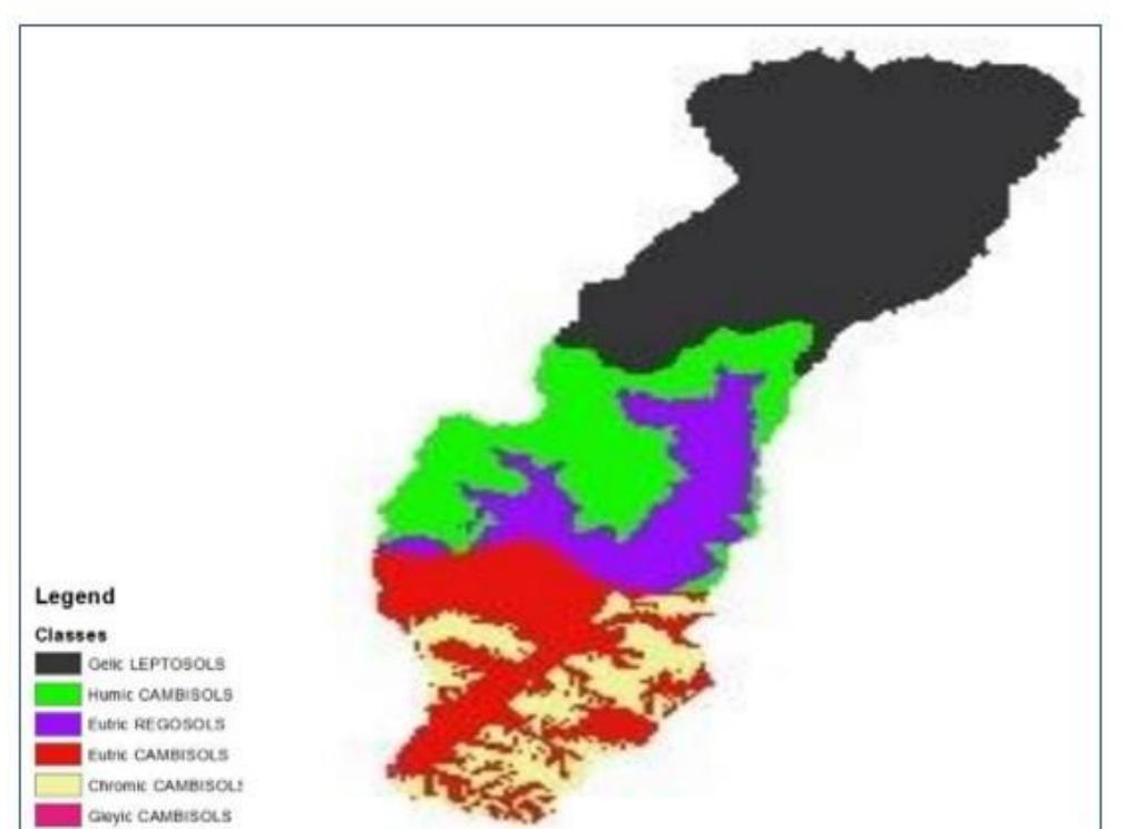 Soil classification of modi river basin: soil cover map of