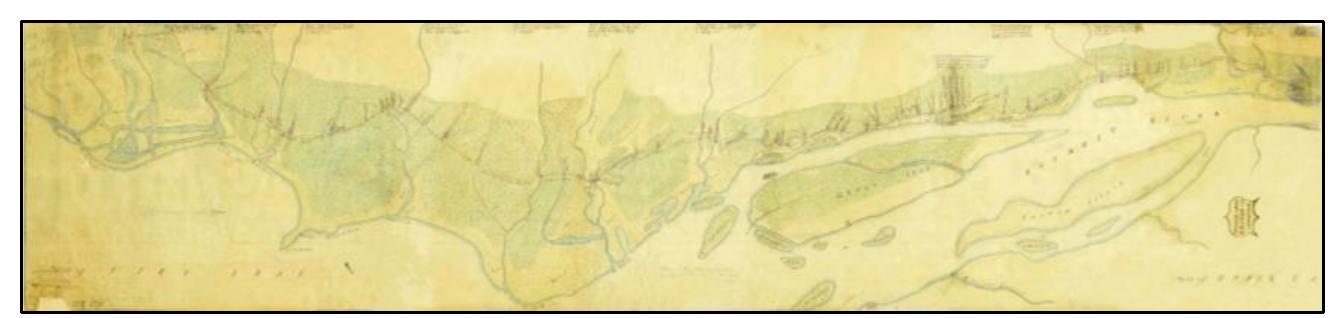“plan of the military road from detroit to frenchtown on