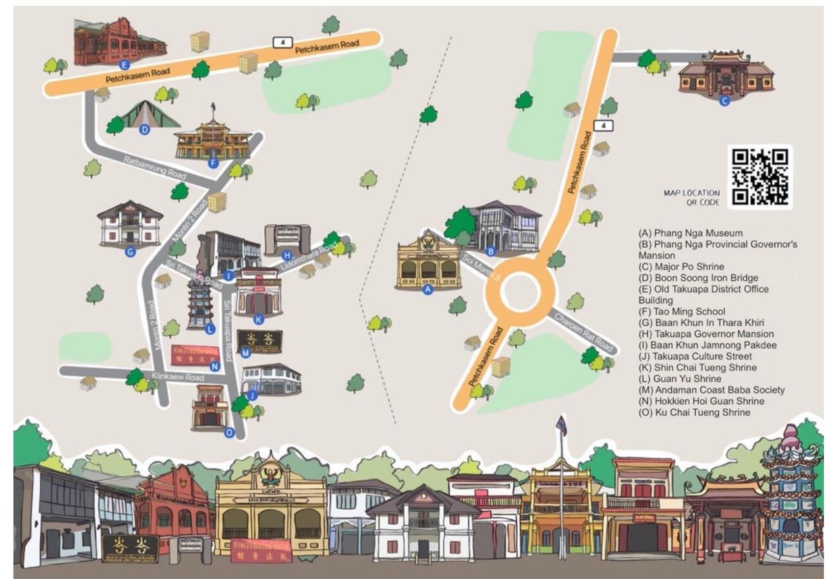 Cultural and historical map of peranakan heritage in phang