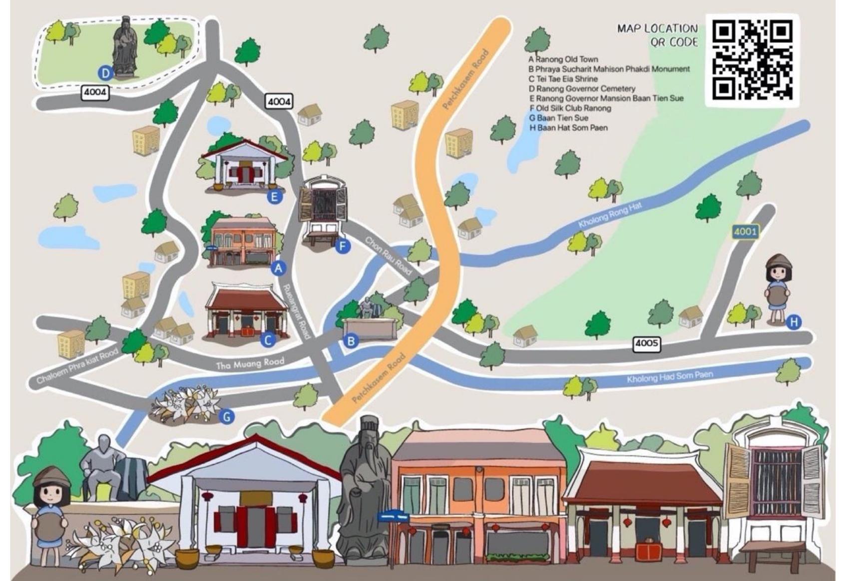Cultural and historical map of peranakan heritage in ranong