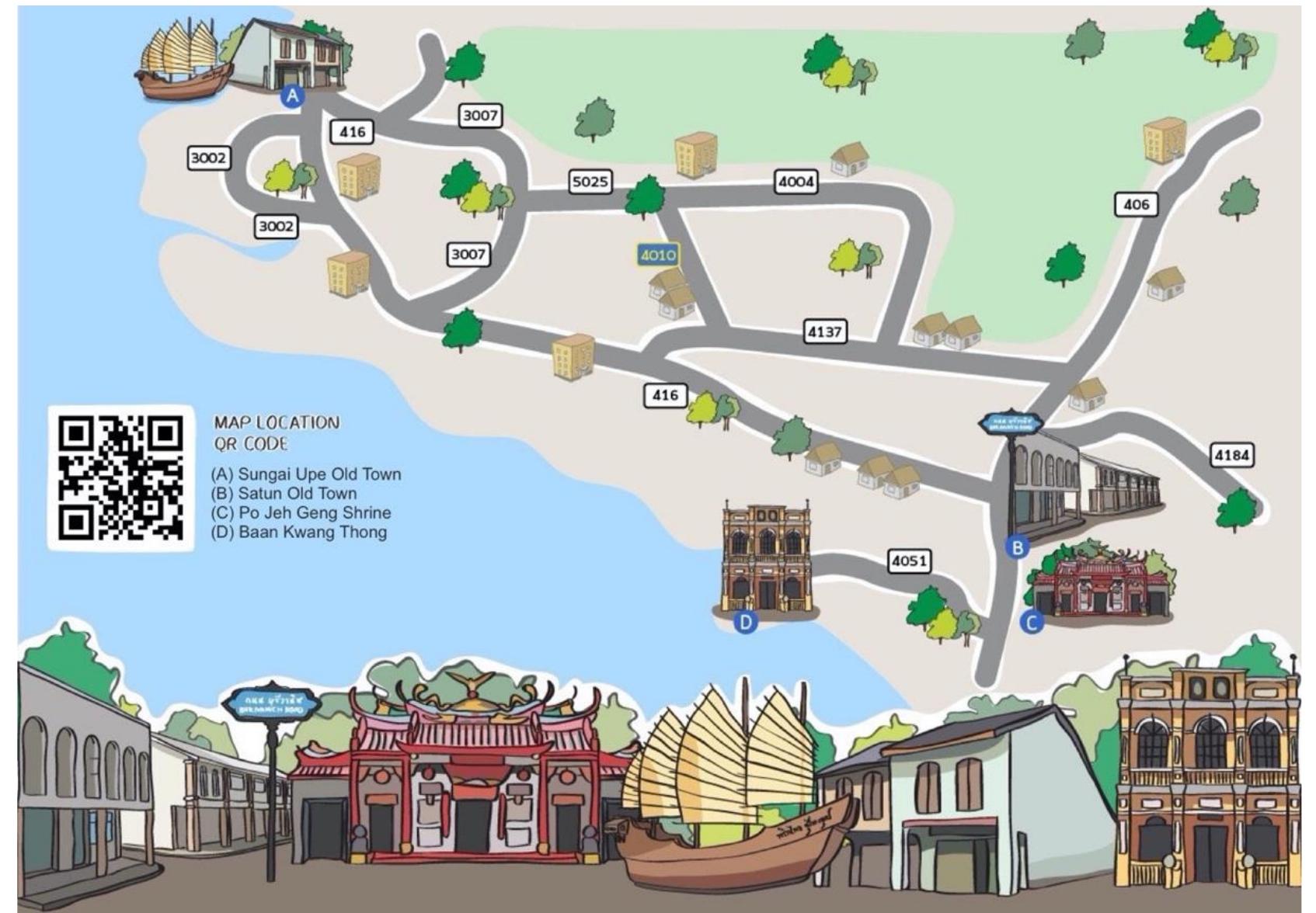 Cultural and historical map of peranakan heritage in satun