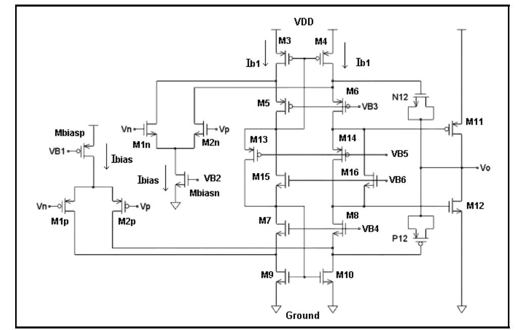 simplified schematic of cmos op-amp minimum value to