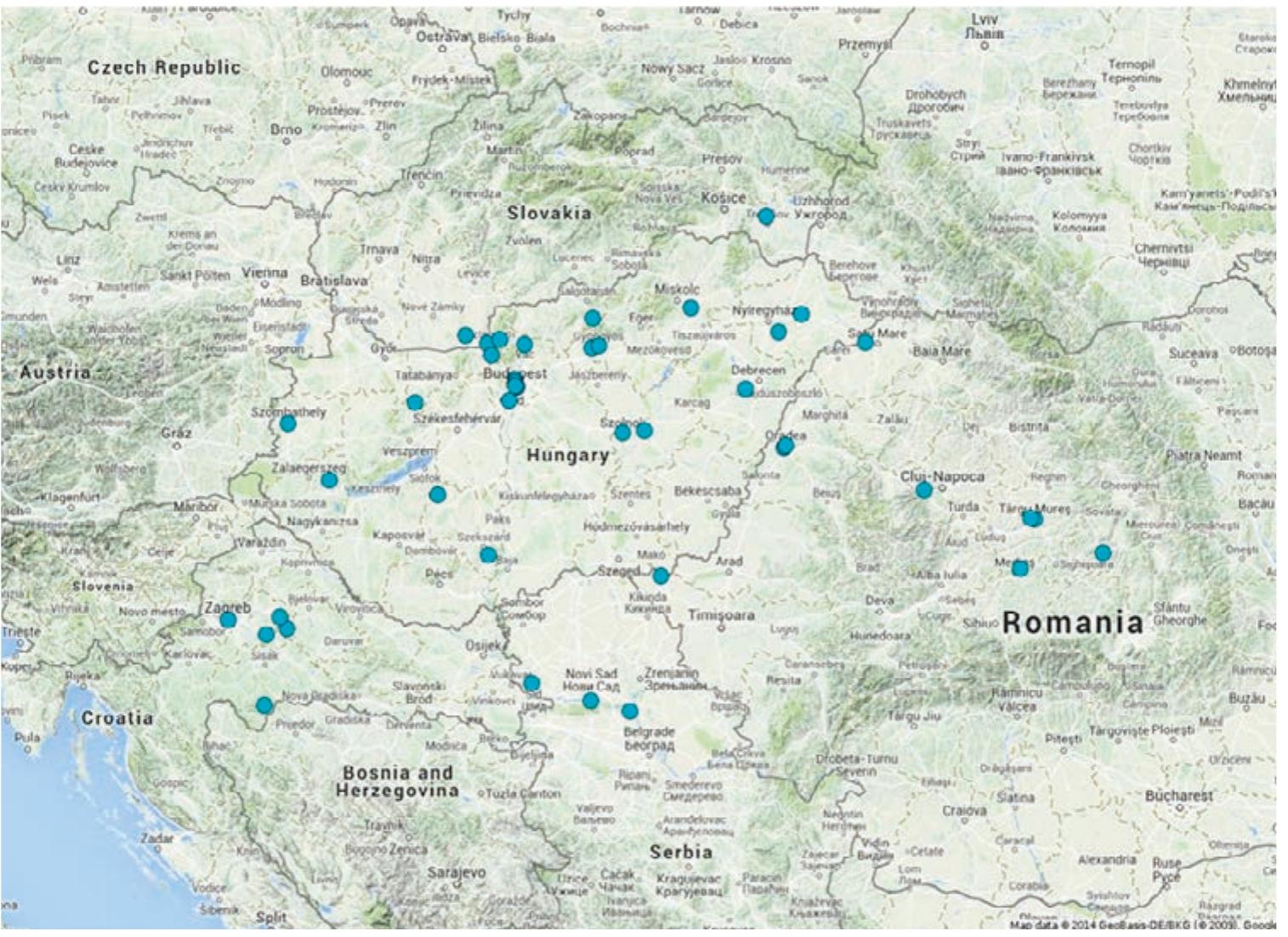 Map 4: the places of origin of the pauline hermits