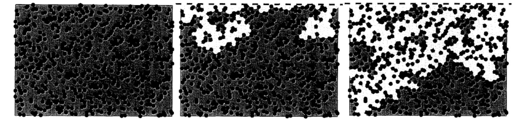 Schematic cross section of a drying gel with constricted