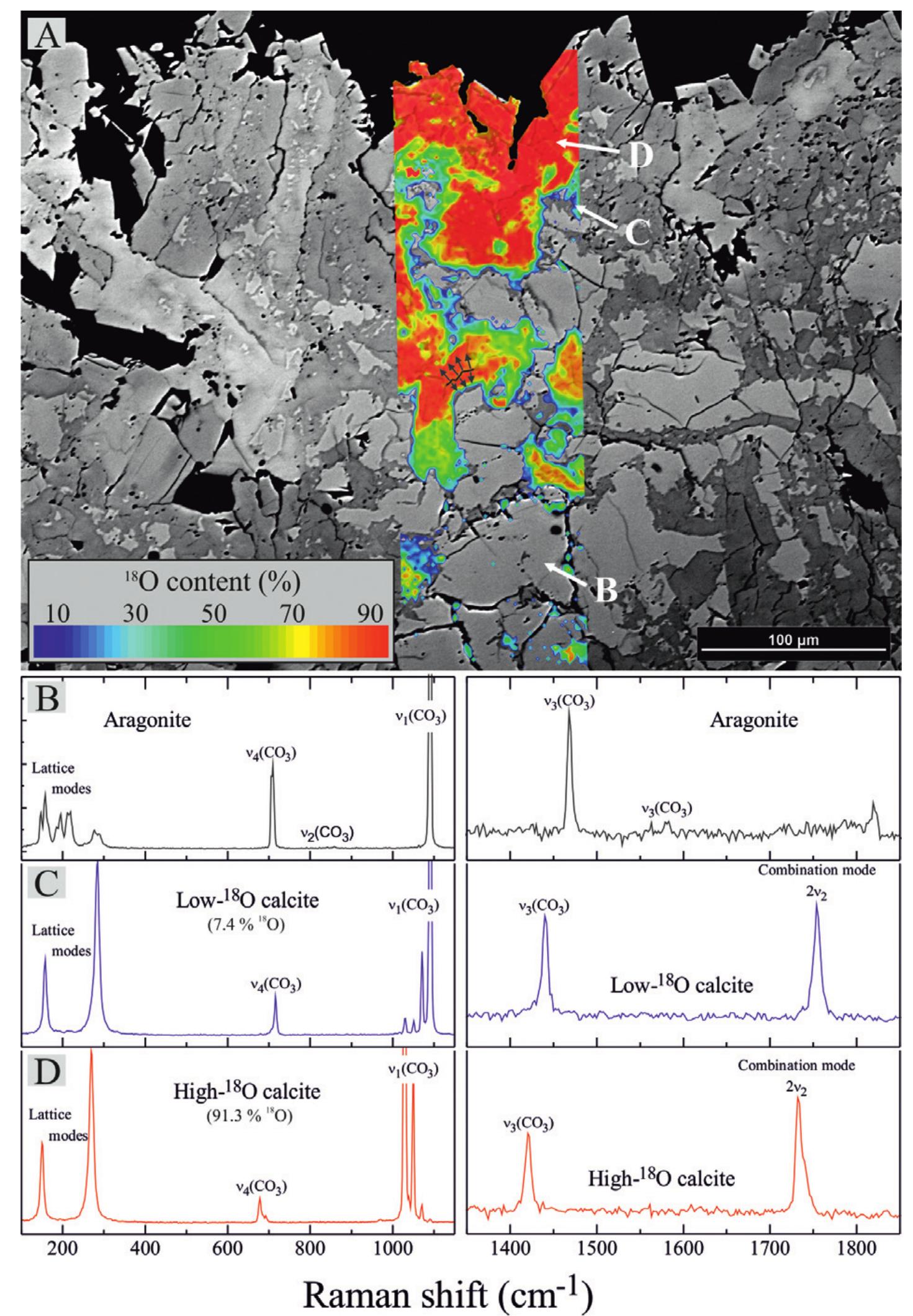 (a) color-coded, point-by-point raman map (9063 spectra) of