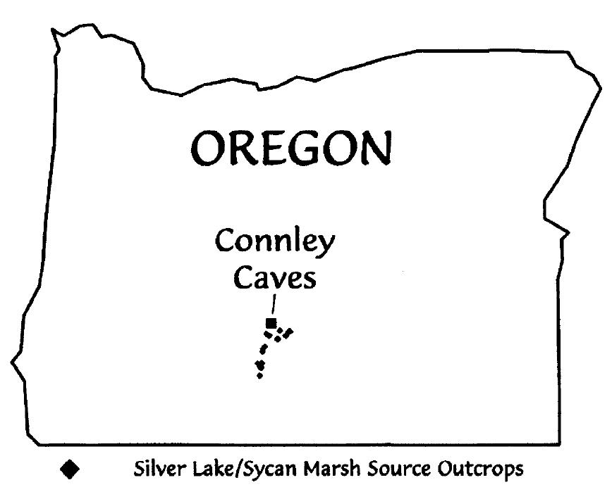 Location of the connley caves and primary and secondary