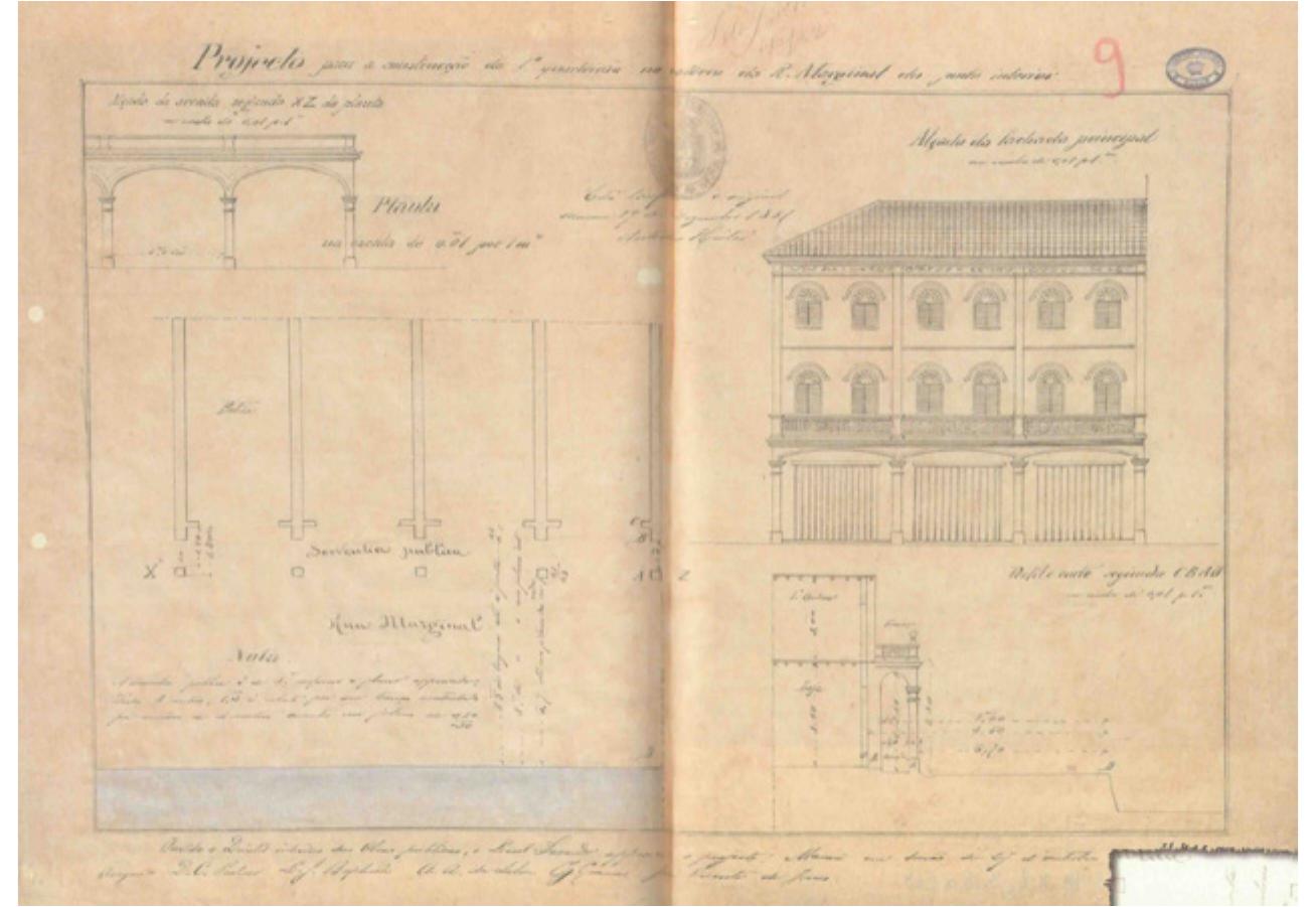 Plans, cross-sections and elevations for the projected