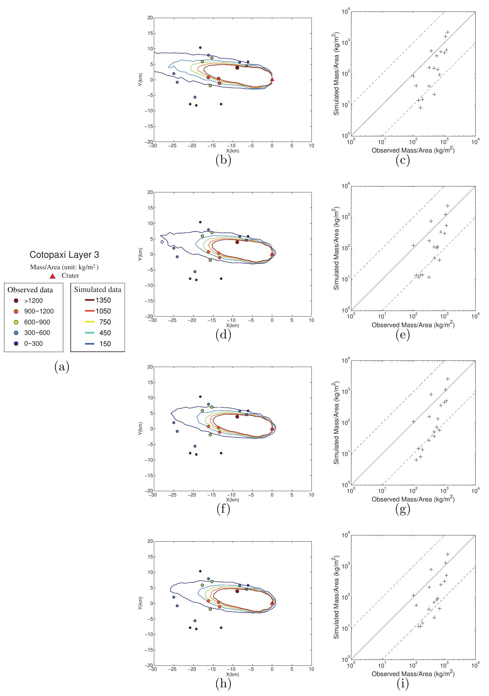 22: contour map of mpa (kg/m?) (isolines) and observed