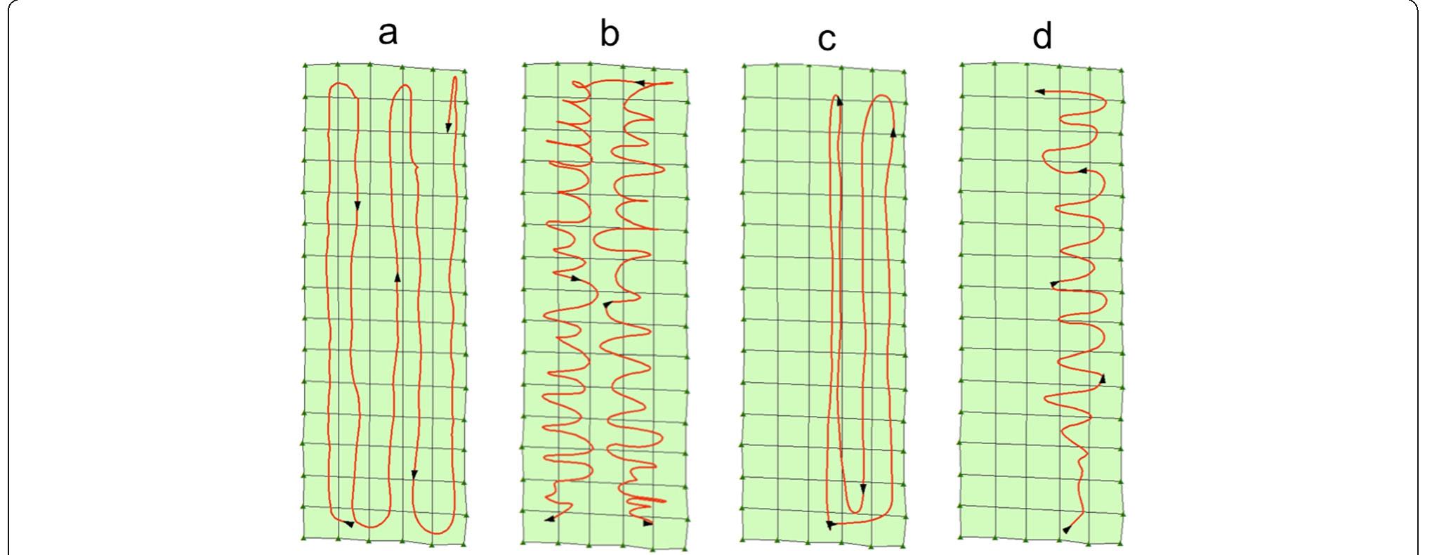 Route maps for experiment 2. illustrations of examples of