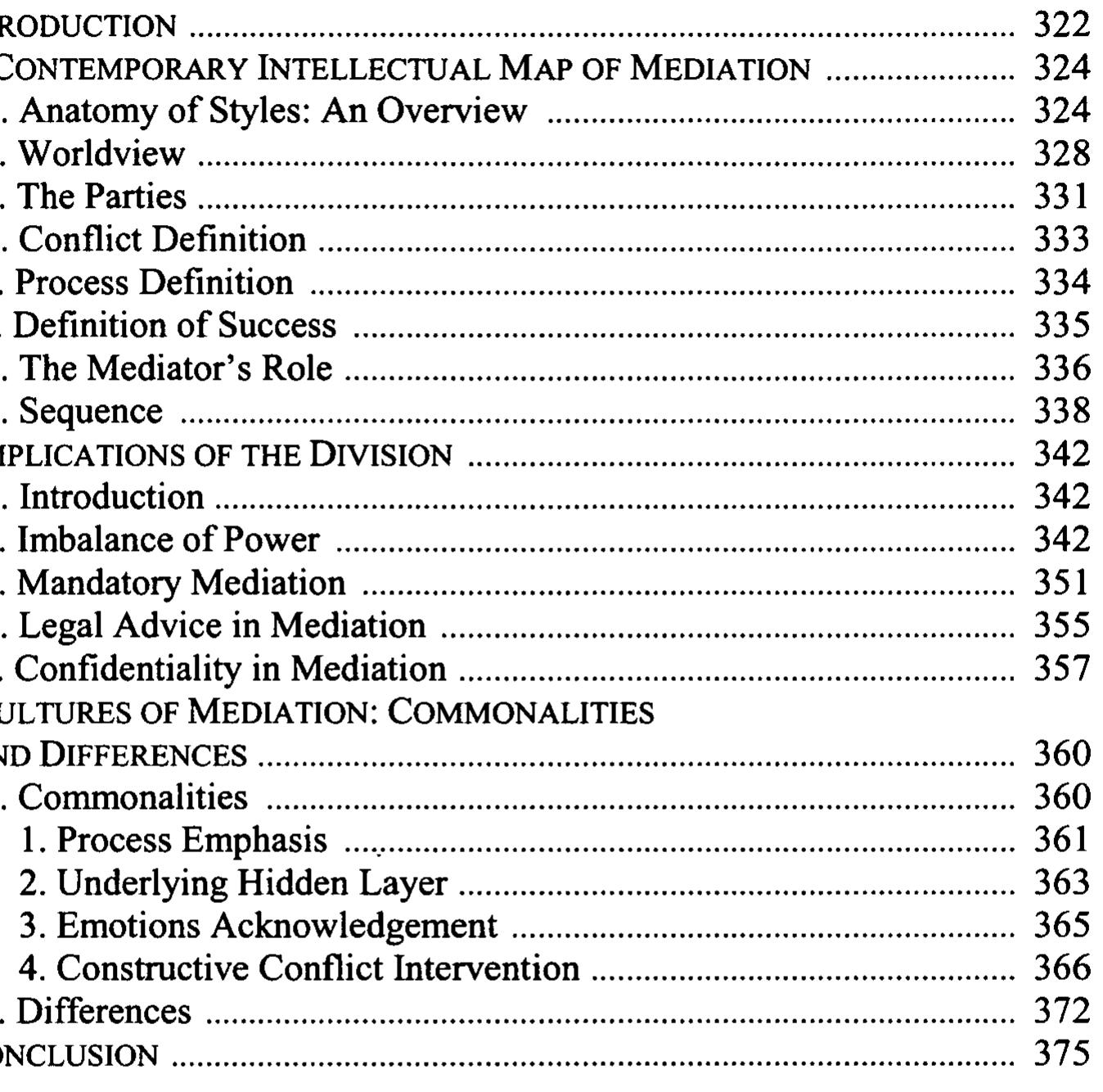 This paper provides a map of mediation models and analyzes
