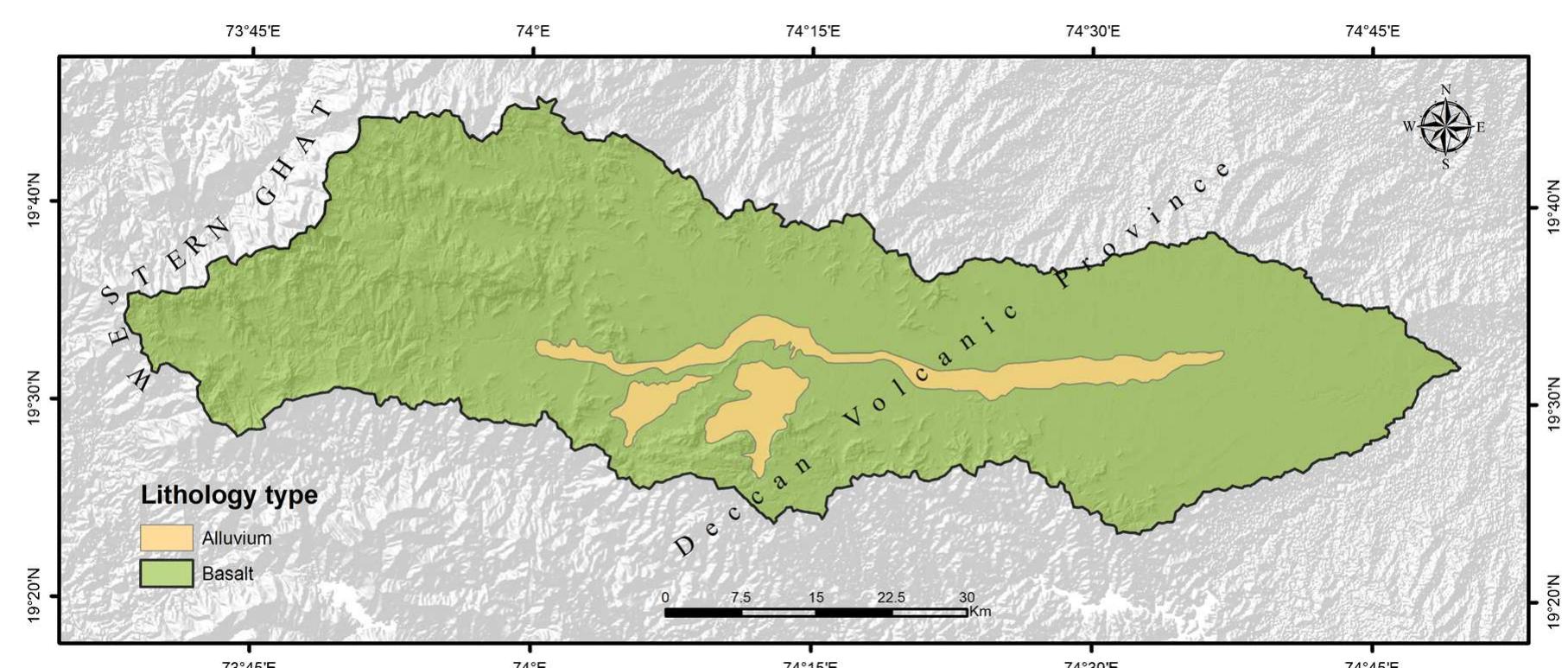 Geological map of the study area. the entire study area is a