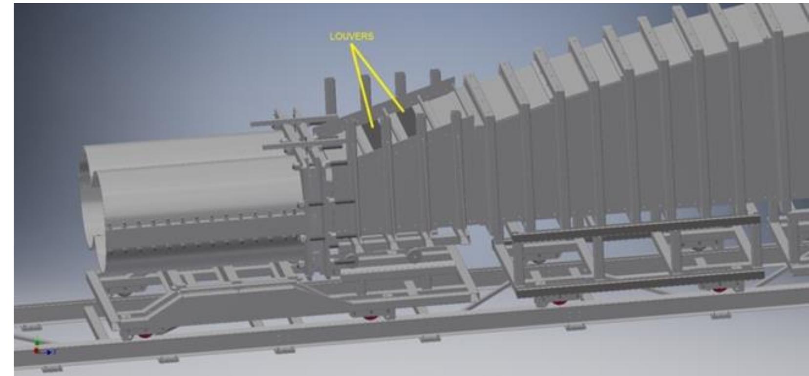 Flip-up louvers to allow for controlled venting of