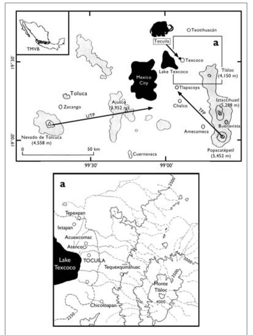 |_ map of the basin of mexico showing the location of the