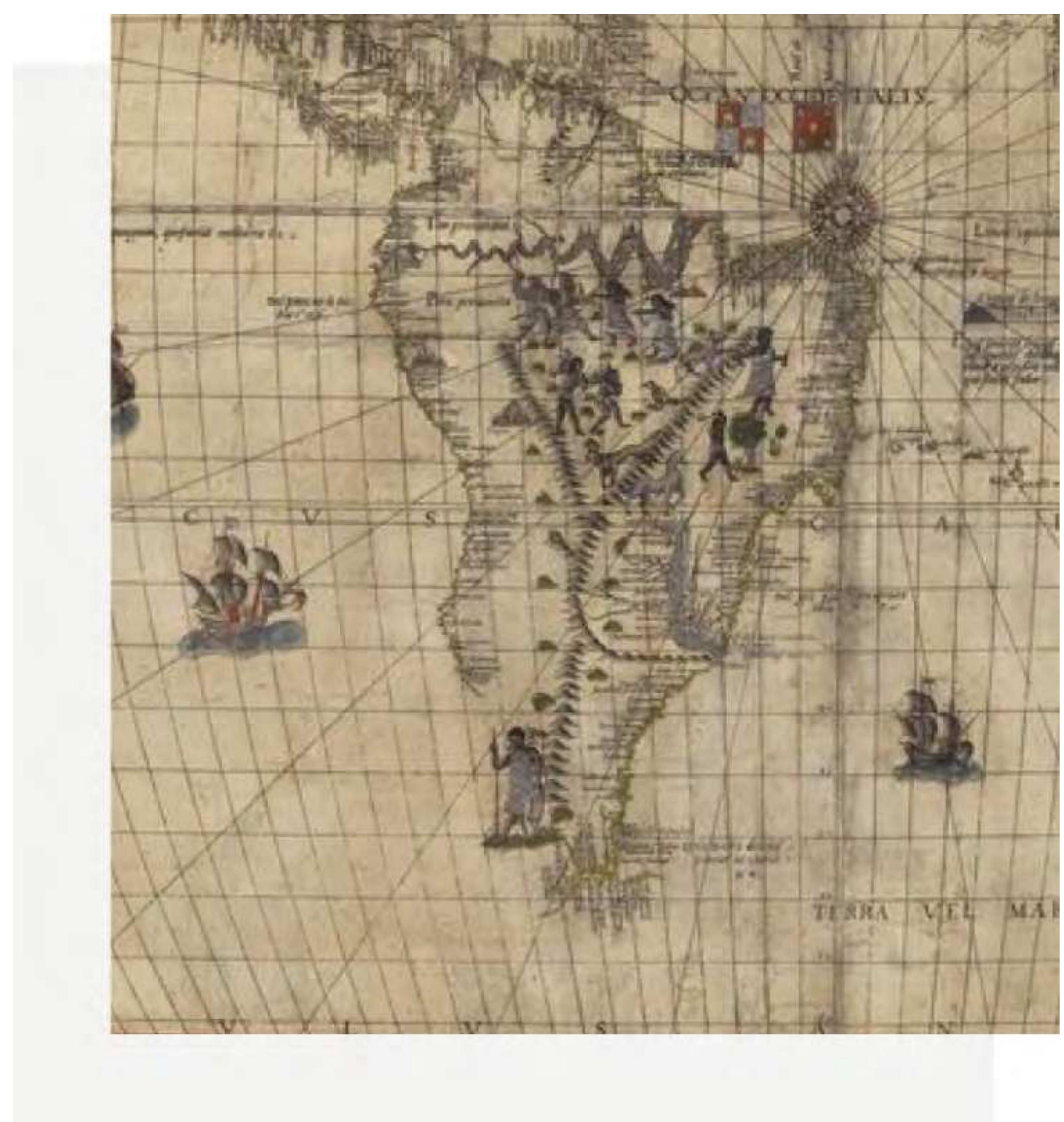 1 detail of a world map showing the amazons, 1544. source: