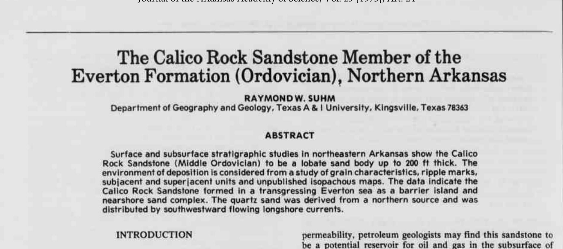 Figure 1 - from Calico Rock Sandstone Member of the Everton