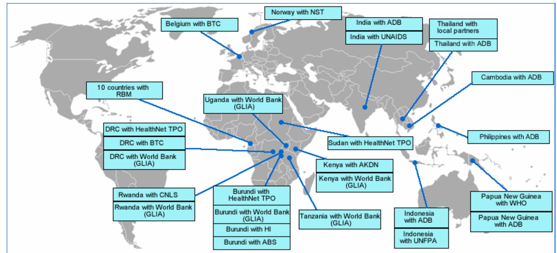 The map shows all the adb member countries and all the banks