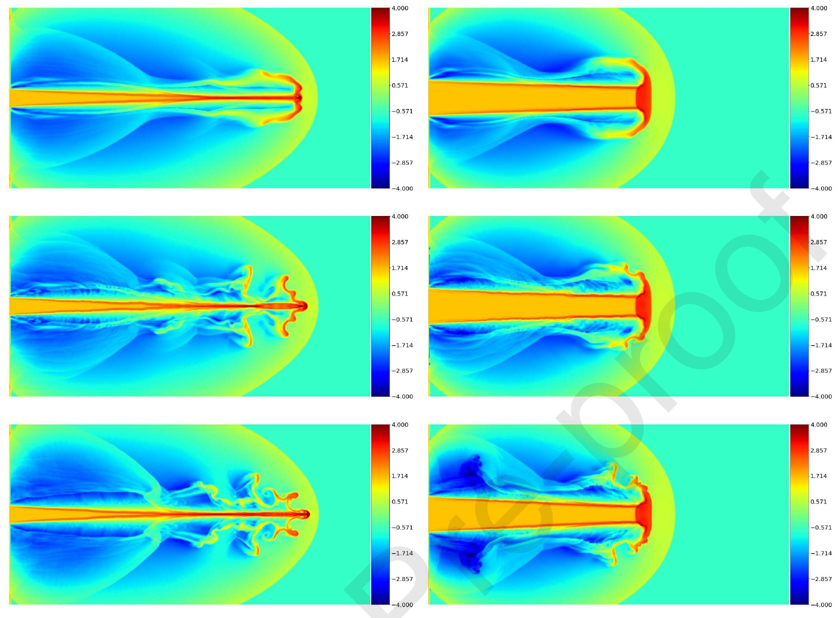 High mach number astrophysical jet : density maps in