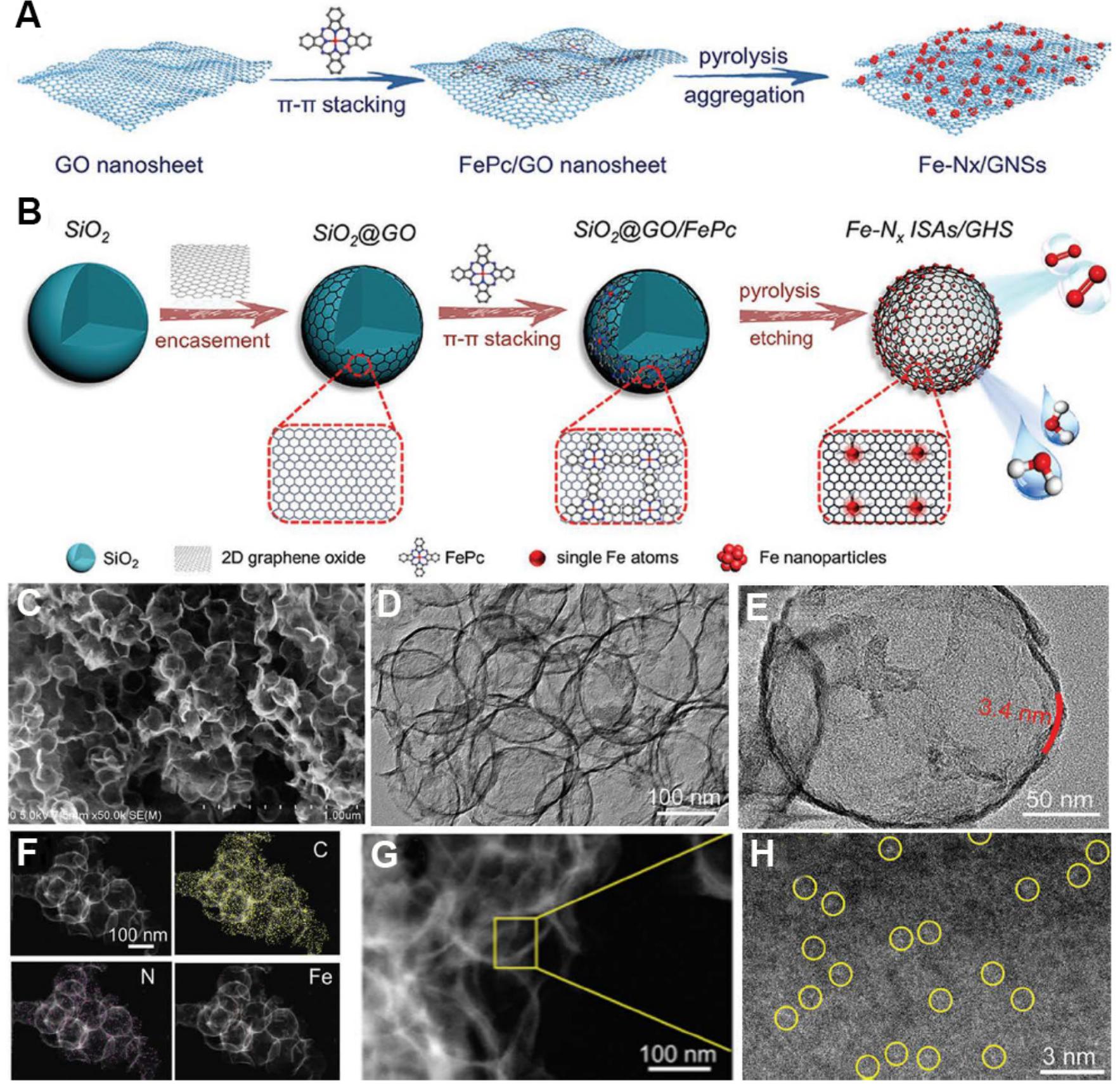 (a, b) schematic illustration of the formation of fe single