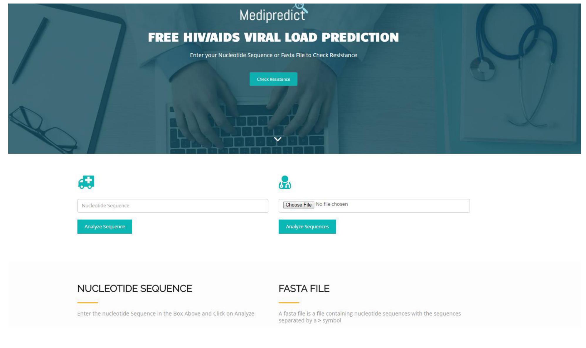 1: public input section, showing nucleotide input field, and