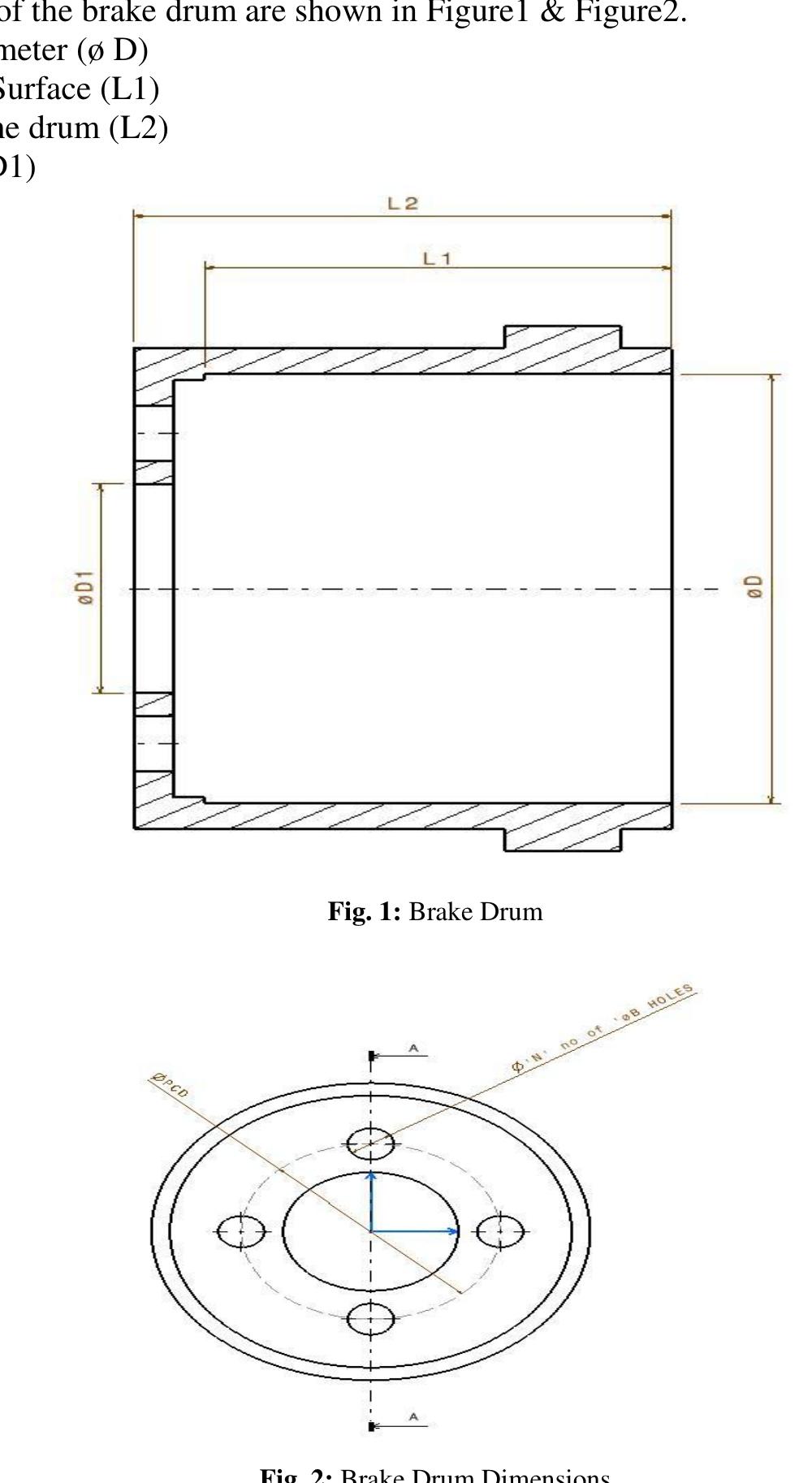 Drum nomenclature will be given as d x li. in our project