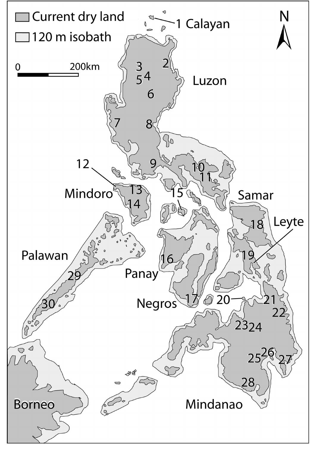 Map of the philippine islands showing the present dis-