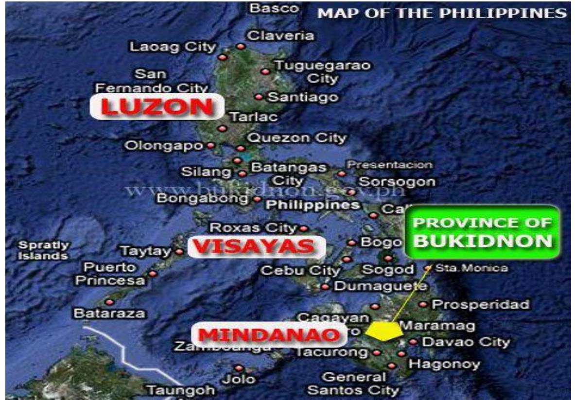 Location map of bukidnon bukidnon is within the