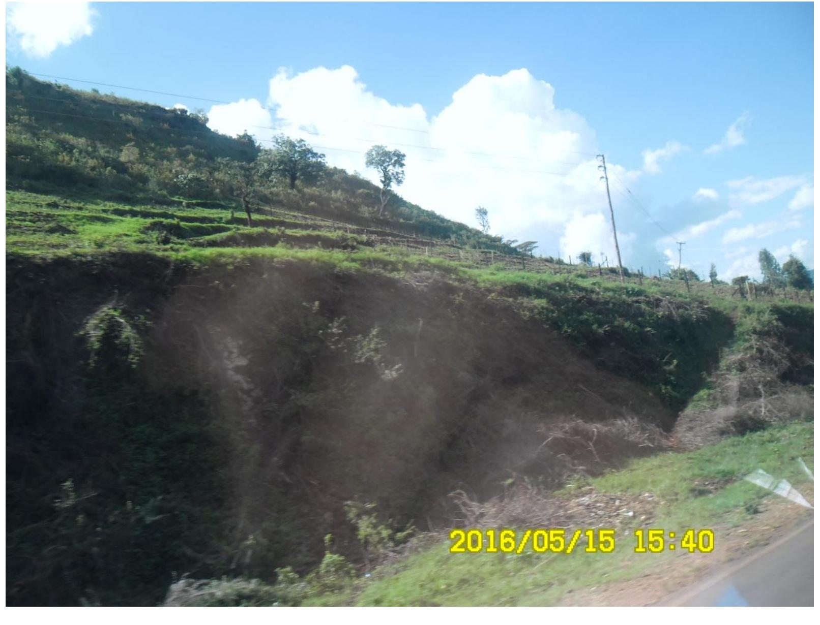 Plate 5.3 farming on steep slopes with scanty vegetation.