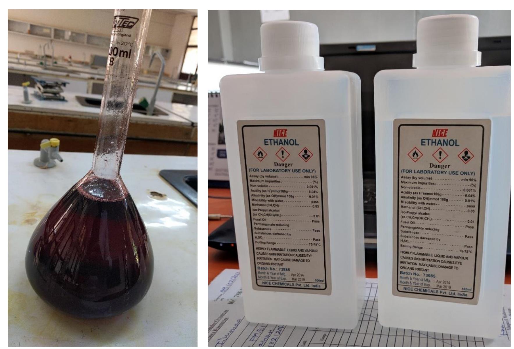 8: condensed oil in flux and 500 ml of ethanol with mom