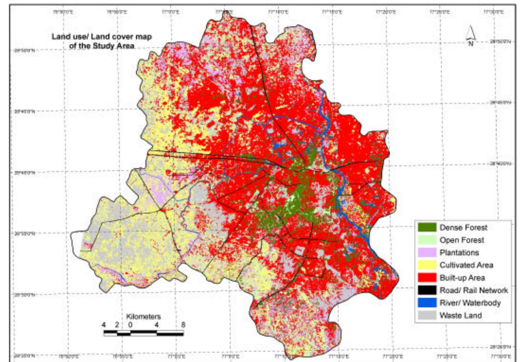 3 land use/land cover map generated from landsat etm+, 1999