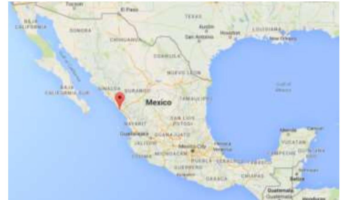 Map of mazatlan, sinaloa, mexico (google maps, 2016)