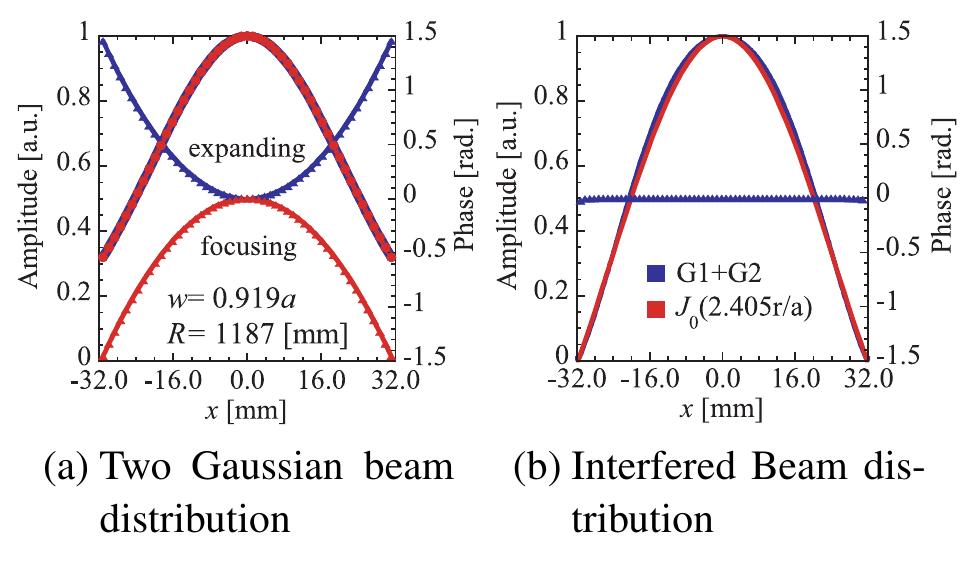 Schematic top view diagram of the he); mode exciter.