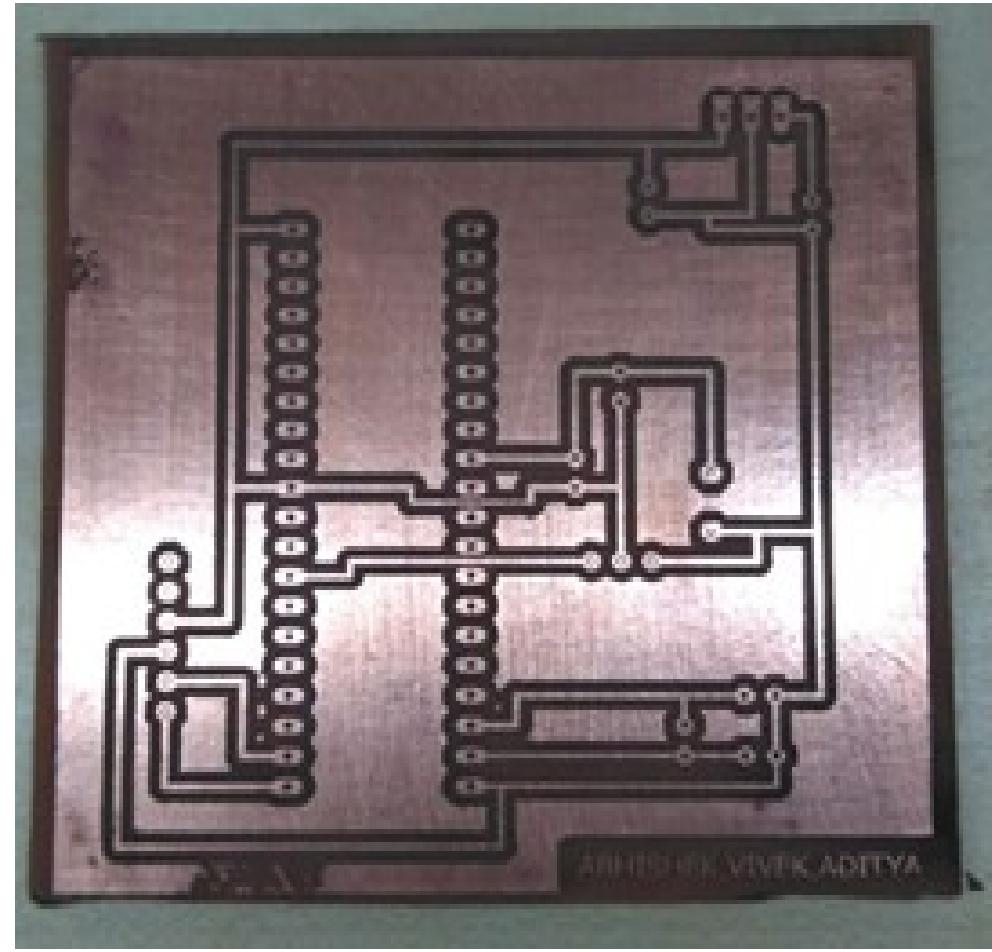 Printed circuit board after etching process