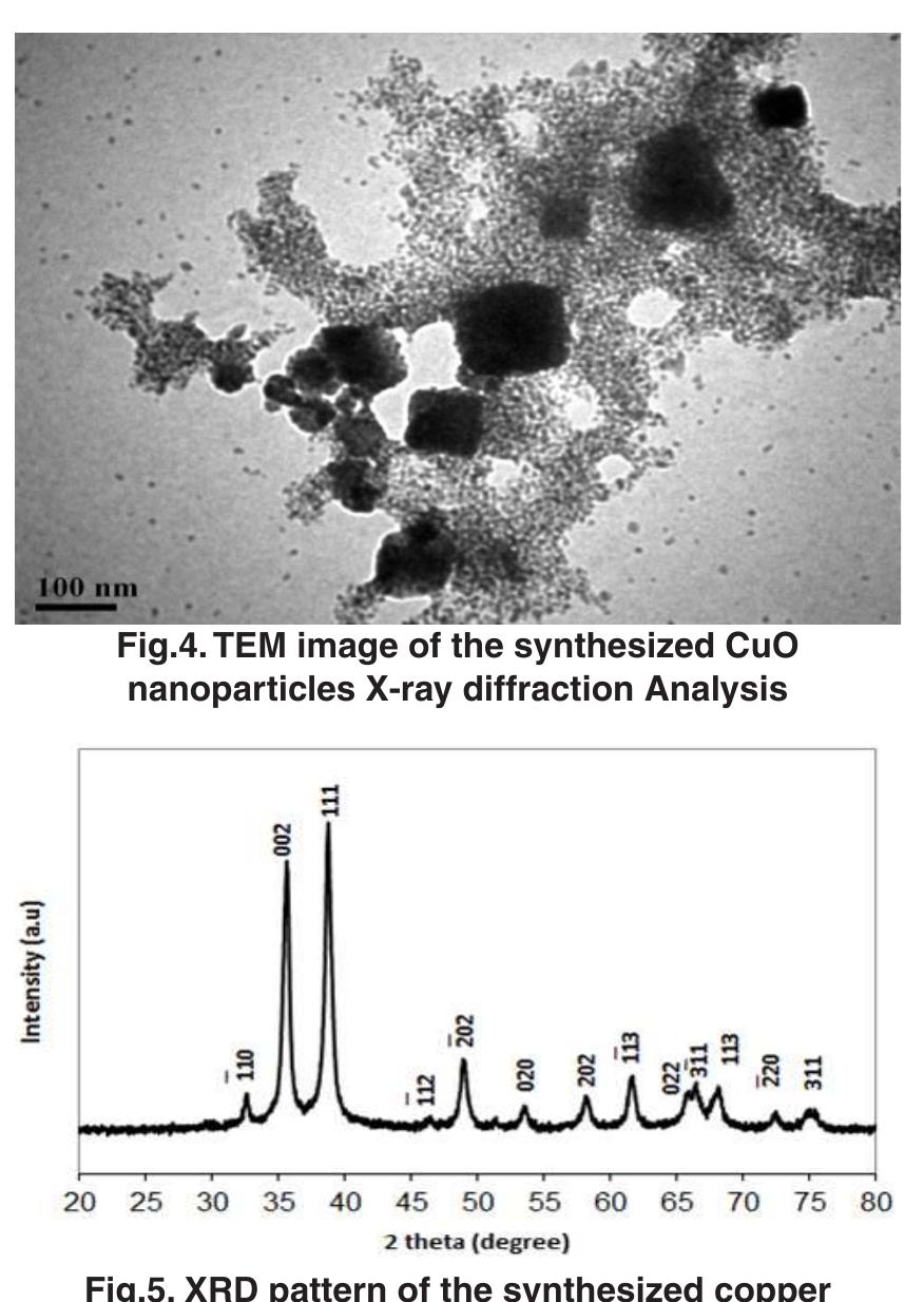 Fourier transform infrared (ftir) spectra of cuo nano