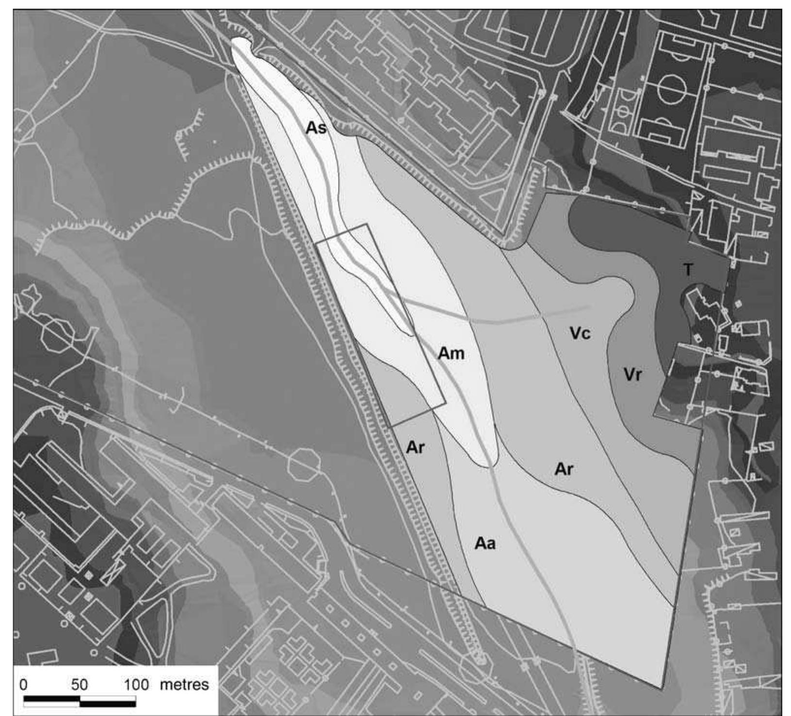 Soil map (scale 1:5000) of the southeastern sector of the