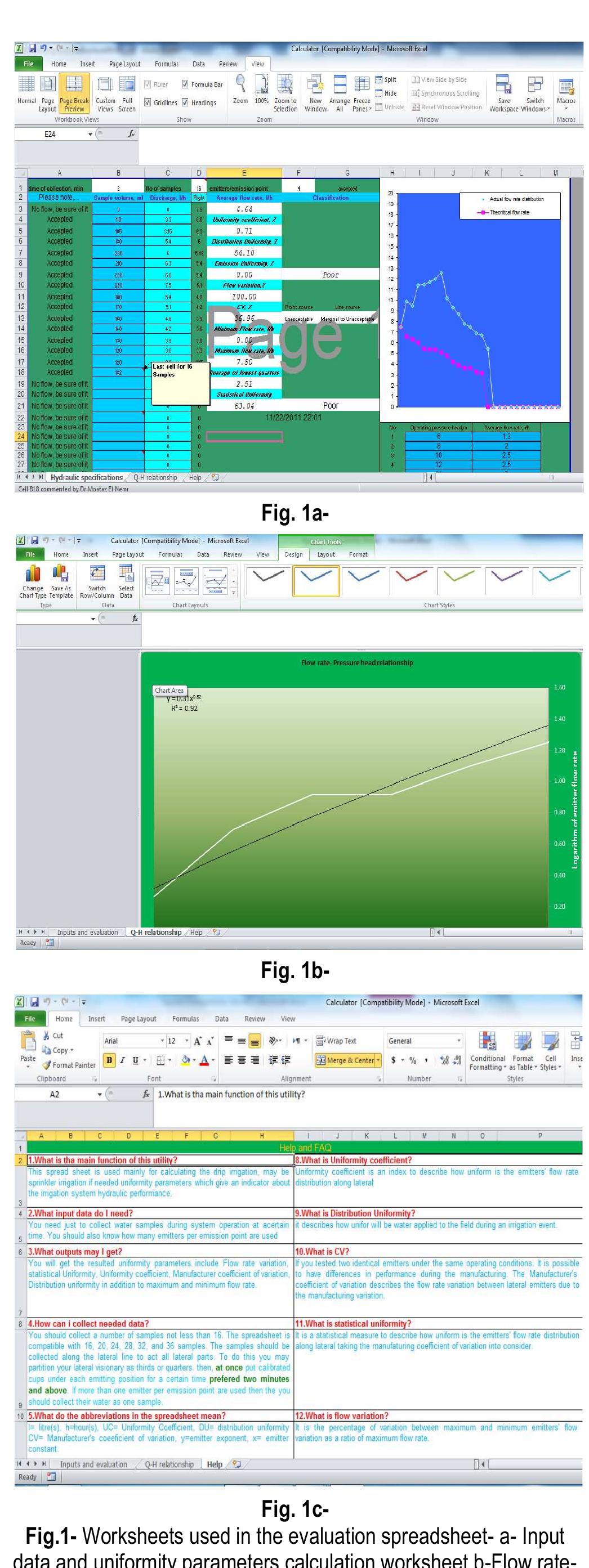 Figure 1 An Interactive Spreadsheet For Drip Irrigation