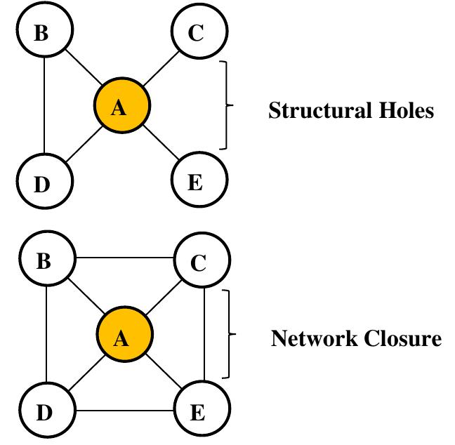 A simple comparison between structural holes and network